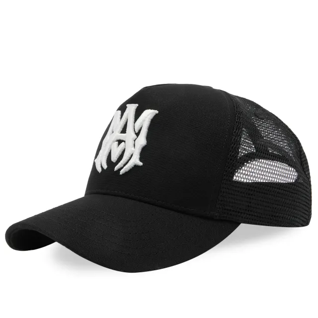 AMIRI Men's MA Logo Trucker Hat Black/White | XMAH009-004 | FOOTY.COM