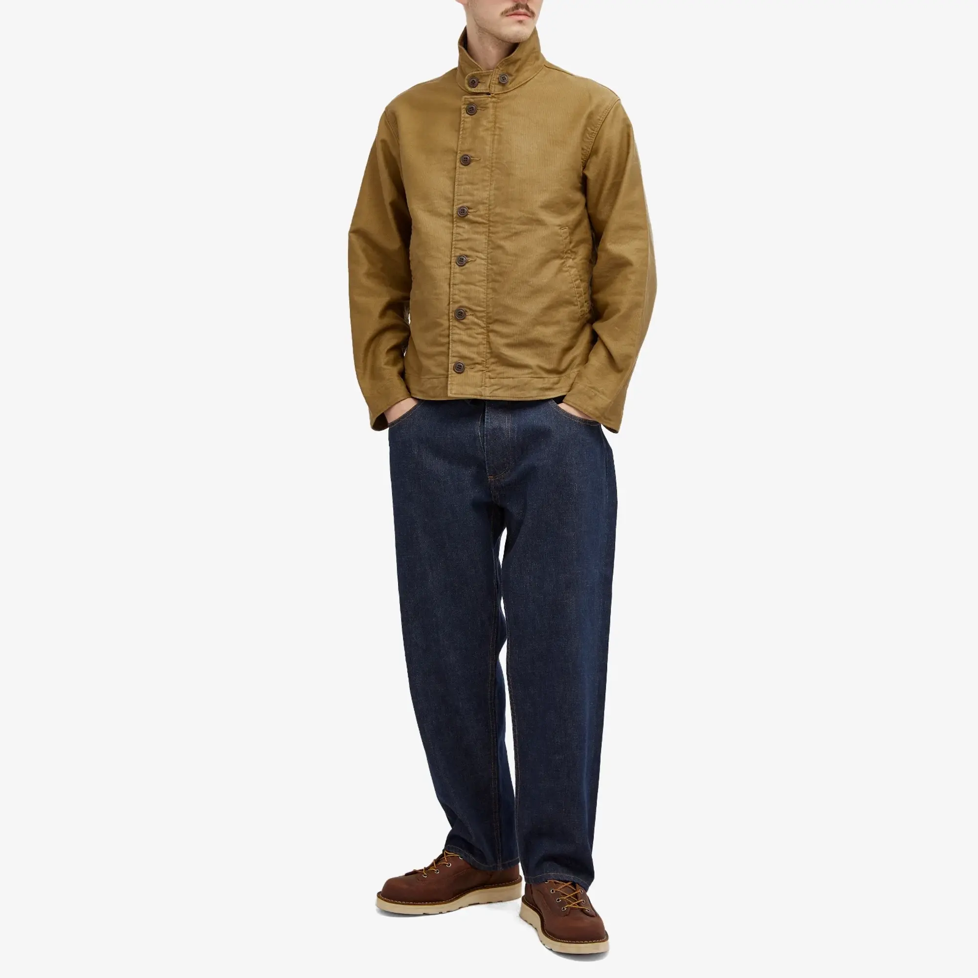 Ralph Lauren RRL Men's Bower Lined Deck Jacket Khaki Drab Ralph Lauren RRL Men's Bower Lined Deck Jacket Khaki Drab