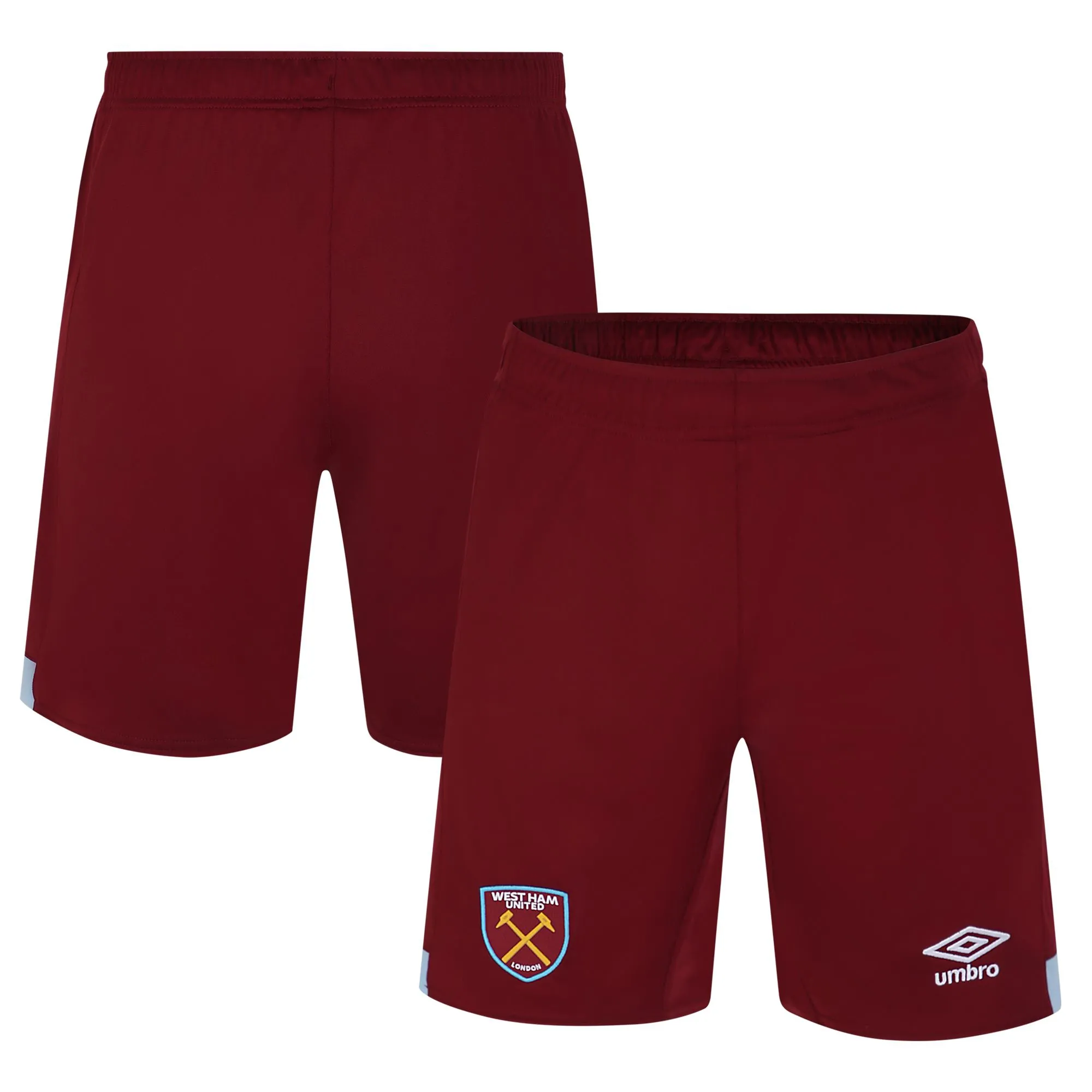 West Ham Home Shorts 2023-2024 Adults Maroon Made By: Umbro | 98063U ...