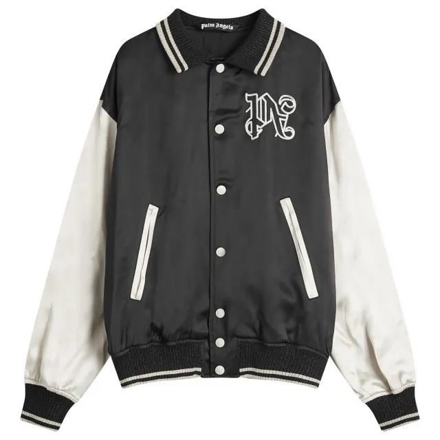 Palm Angels Men's Gothic Logo Varsity Jacket Black ...