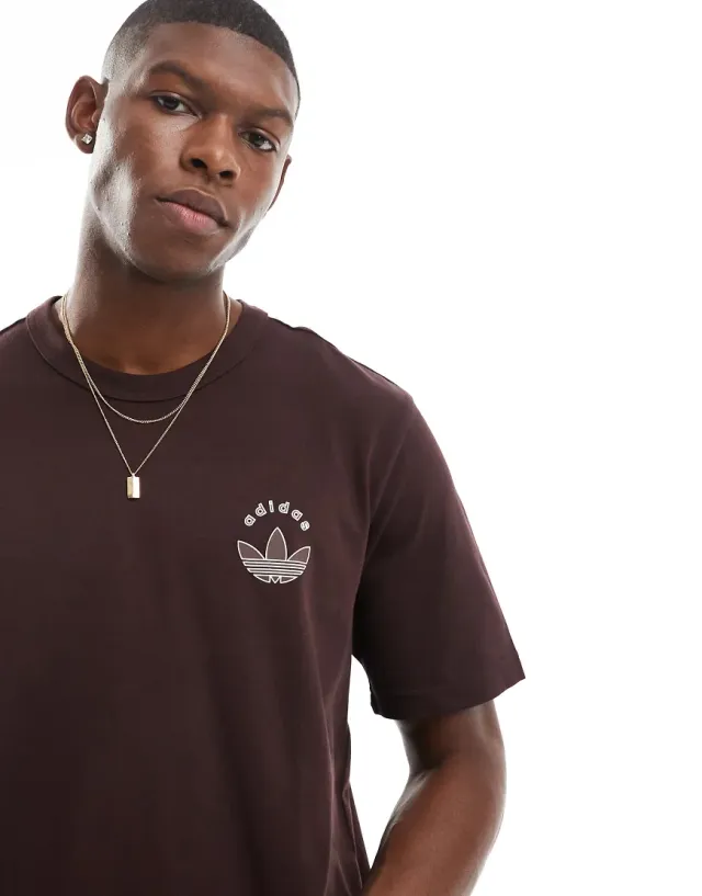 Adidas Originals T-Shirt In Shadow Brown | IX9610 | FOOTY.COM