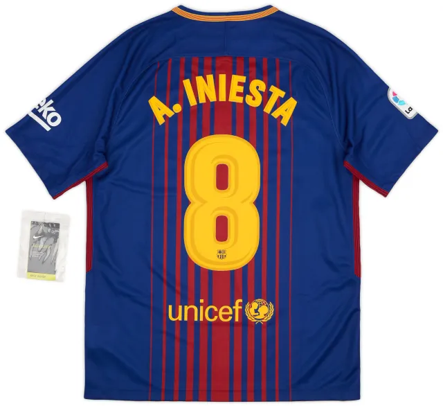 Nike 2017-18 Barcelona Home Shirt A.Iniesta #8 (M) | BARH17-732 | FOOTY.COM