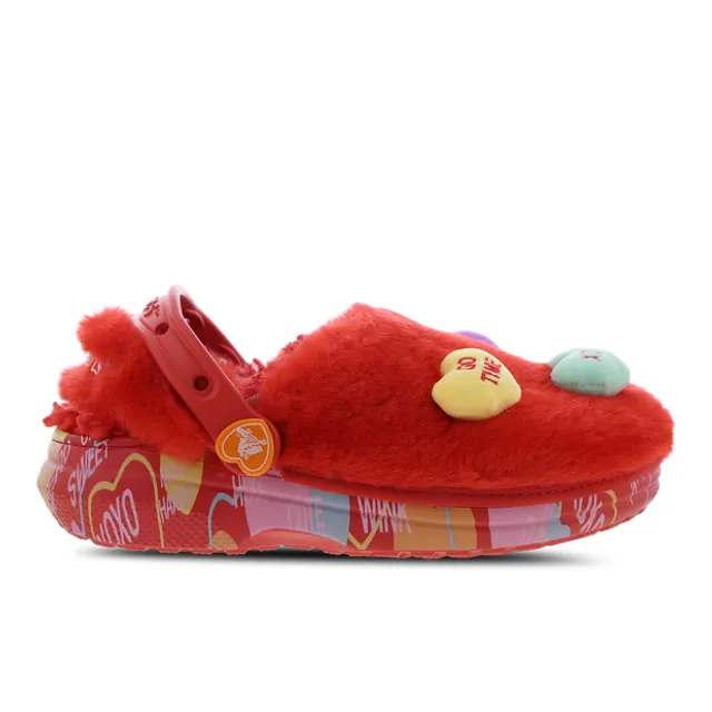 Crocs Classic Sweethearts Fur Sure - Red | 207741-610 | FOOTY.COM