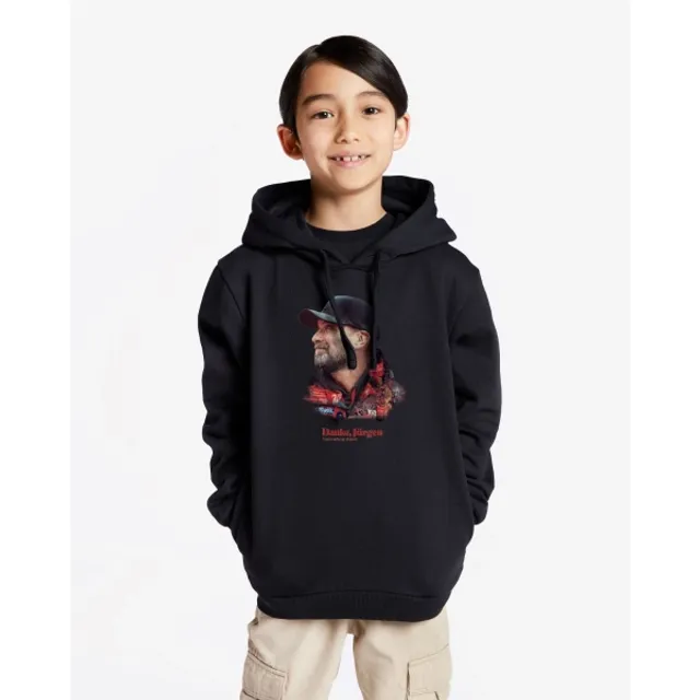 Liverpool FC LFC Junior Danke Jürgen Klopp Hoodie Black | DT718 | FOOTY.COM