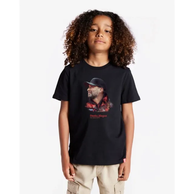 Liverpool FC LFC Junior Danke Jürgen Klopp Tee Black | DT716 | FOOTY.COM