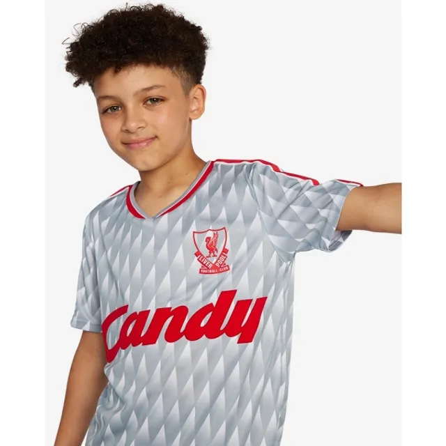 Liverpool FC LFC Retro Junior Candy 89-91 Away Shirt | 70743 | FOOTY.COM
