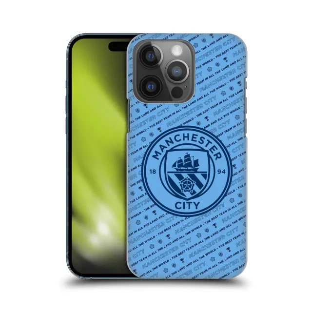 Manchester CIty Patterns Hard Back Phone Case - Sky/Navy - iPhone ...