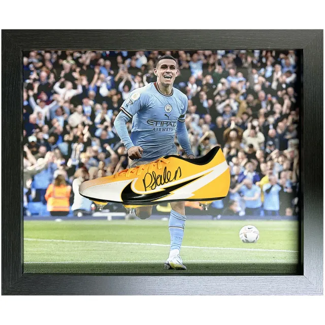 Nike Phil Foden signed boot - Framed | 13357296 | FOOTY.COM