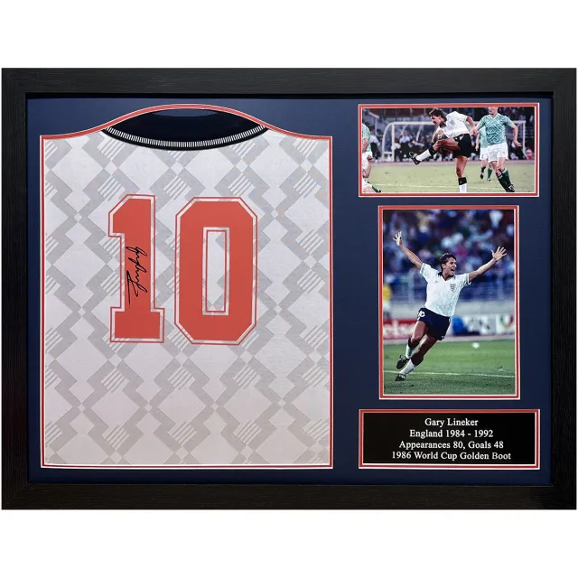 Gary Lineker Signed Official England Retro 1990 World Cup Shirt ...
