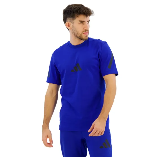 Manchester United x adidas Z.N.E. T-Shirt Blue | JF6543 | FOOTY.COM