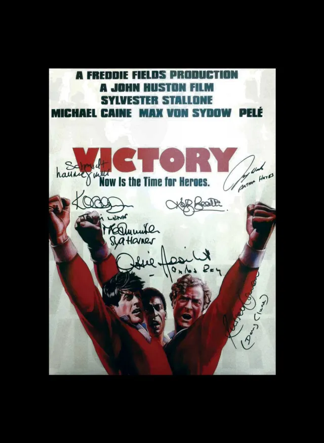 Escape To Victory Movie Poster Signed By 7 Players With Premium Frame ...