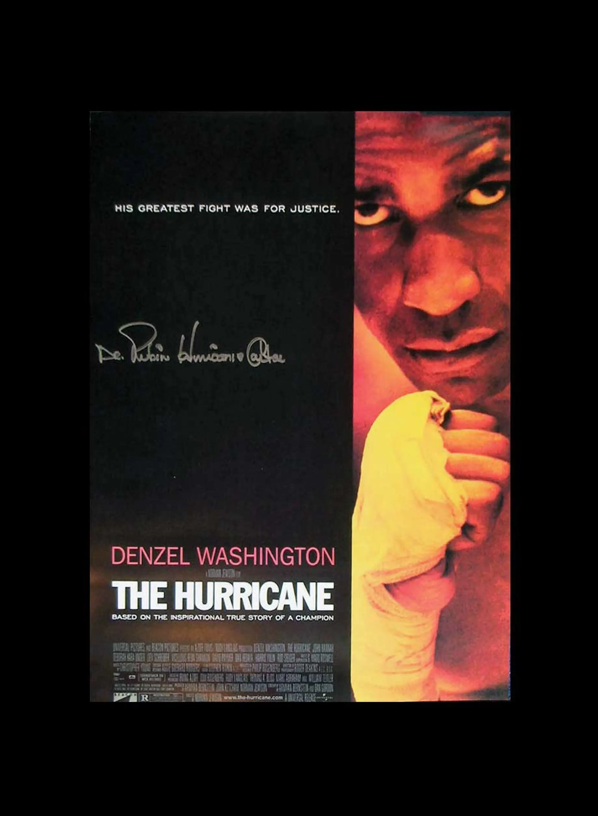 Rubin Hurricane Carter Signed 24×18 Inch The Hurricane Movie Poster ...