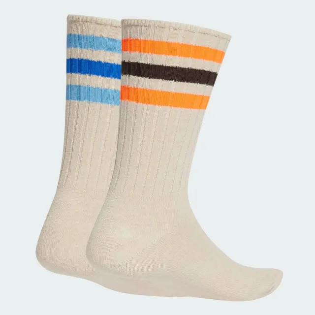 Adidas Originals Ribbed 2 Pack Crew Socks In Multi | JC8625 | FOOTY.COM
