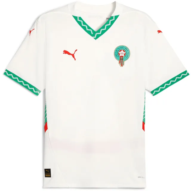 PUMA Morocco 2025 Away Jersey Men, White/Fast Green/Red | 777706_02 ...