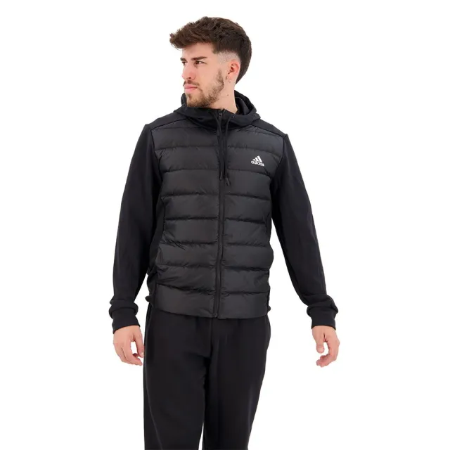 Manchester United x adidas Essentials Hybrid Down Hooded Jacket Black ...