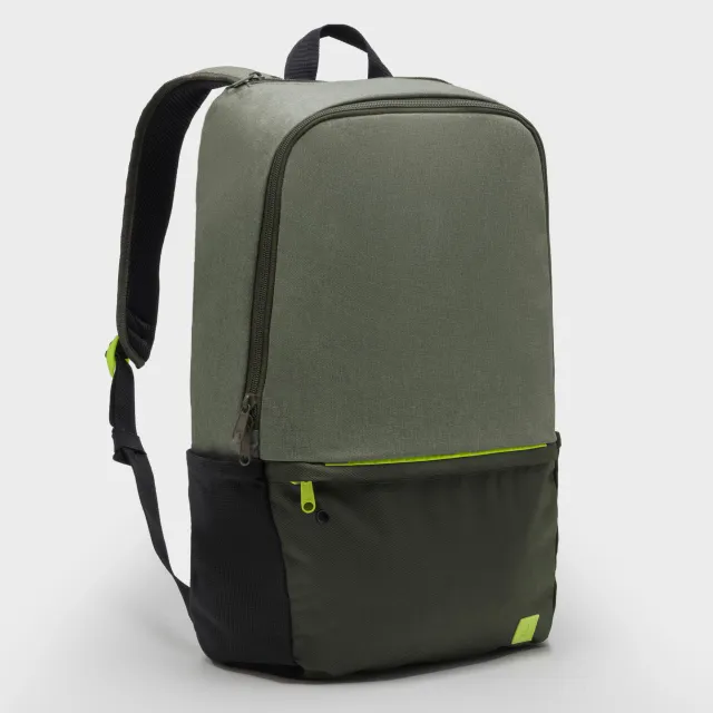 Kipsta 24 L Backpack Essential - Khaki/Neon Yellow | 8808697 | FOOTY.COM