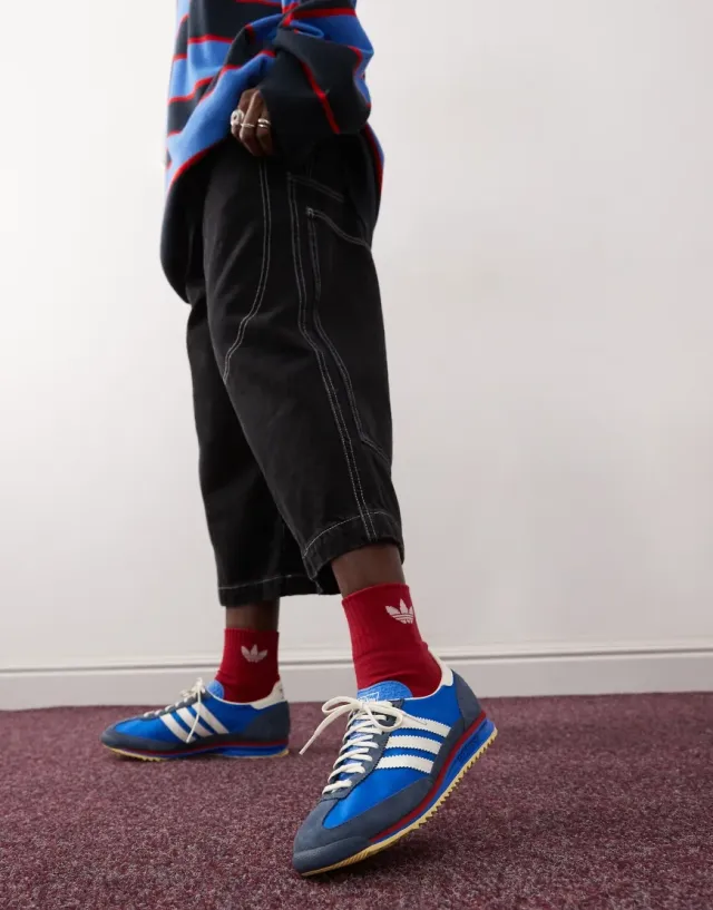 Adidas Originals Sl 72 Og Trainers In Blue And White | JS0255 | FOOTY.COM