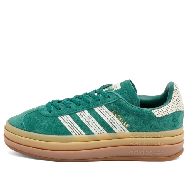Adidas Originals Gazelle Bold Platform Trainers In Green And White ...
