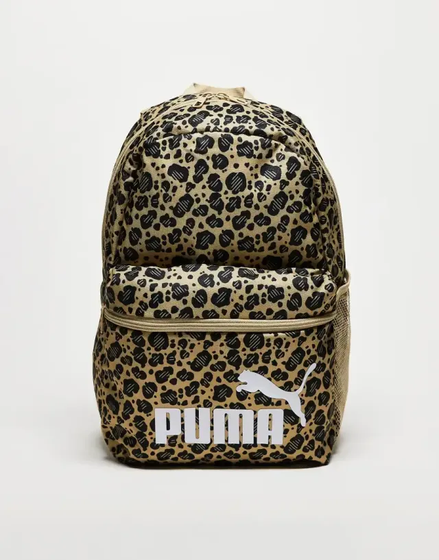 Puma Phase Logo Backpack In Leopard Print-Multi | 091169_13 | FOOTY.COM