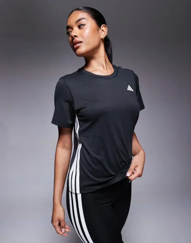 Adidas Train Essentials 3 Stripes Workout Short Sleeve T-shirt | JH1392 ...