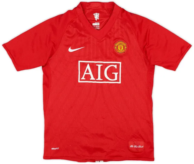 Nike 2008-09 Manchester United Home Shirt - 7/10 - (XL.Boys) | MUNH08-641 | FOOTY.COM