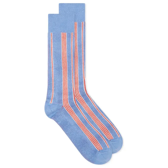 GUEST IN RESIDENCE Women's Vertical Stripe Socks French Blue/Cream ...