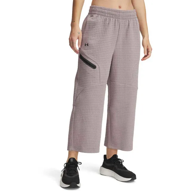 Under Armour Unstoppable Txt Wide Leg Crop Pants | 1386492-015 | FOOTY.COM
