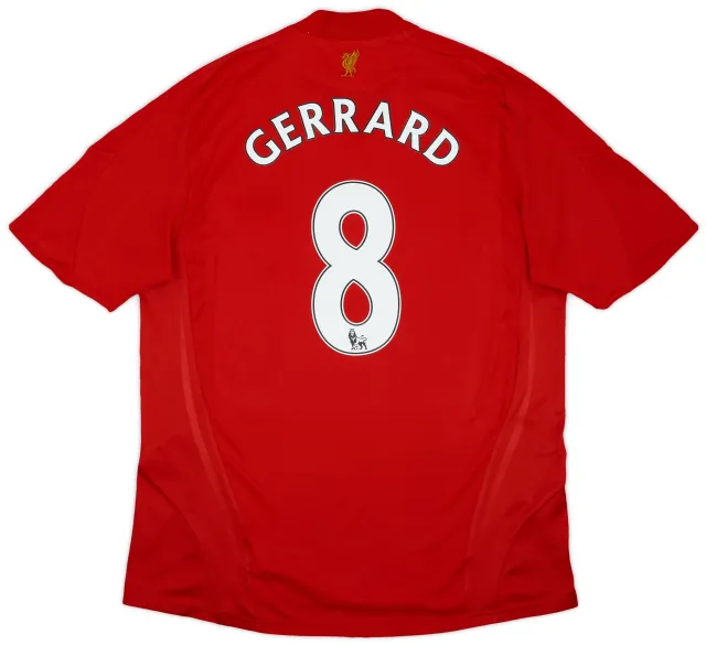 adidas 2008-10 Liverpool Home Shirt Gerrard #8 - 6/10 - (XL ...