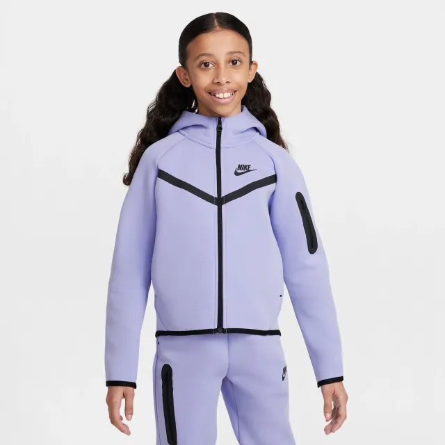 Nike Sportswear Tech Fleece Girls' Full-Zip Hoodie - Purple | HV8695 ...