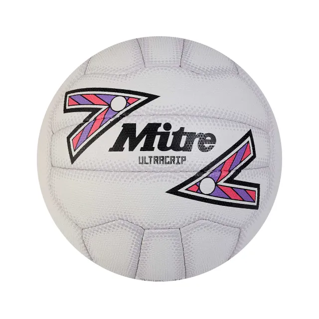 Mitre Ultragrip Netball - WHITE/BLACK/PURPLE | 5-BB1252WB1 | FOOTY.COM