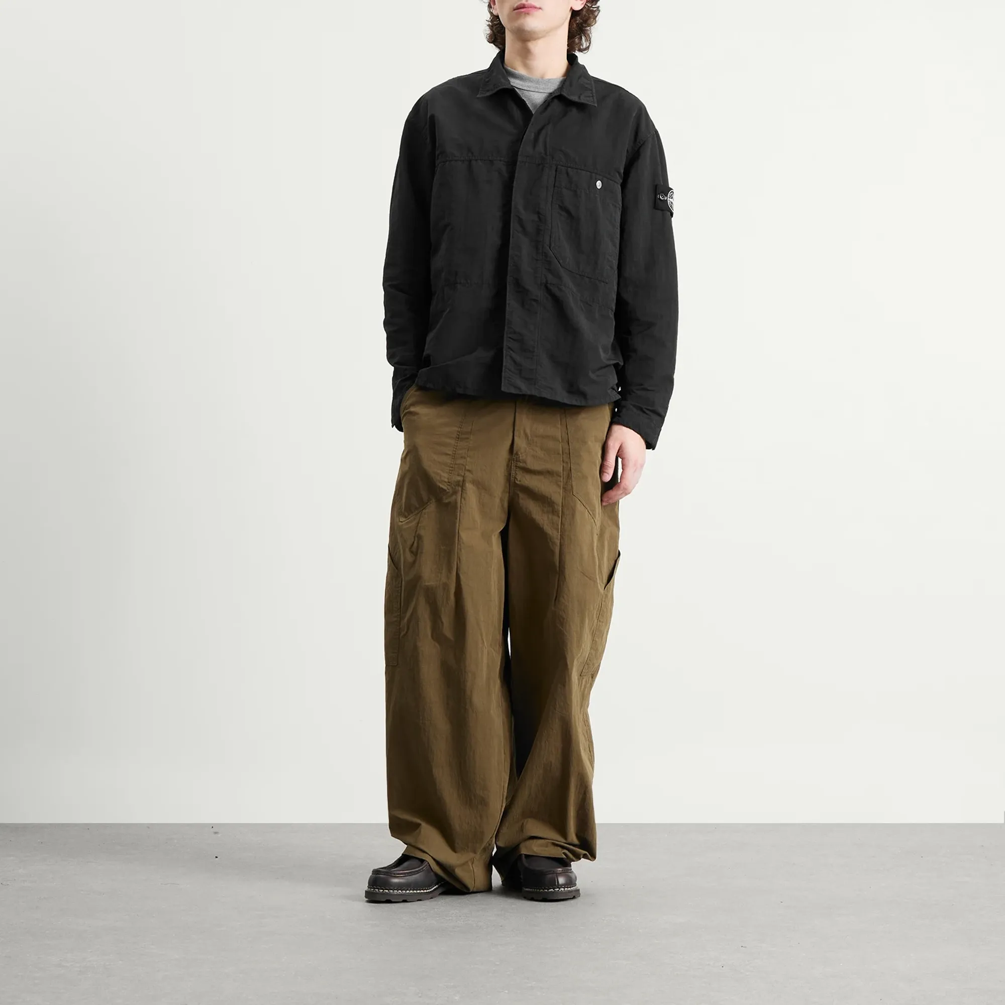 Stone Island Men's Naslan-TC Corrosion Treatment Shirt Jacket Black ...